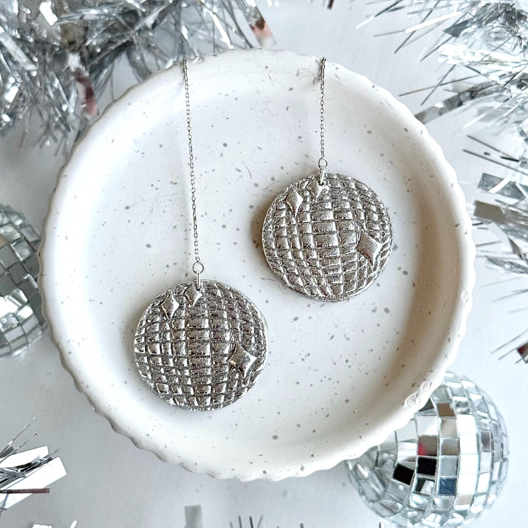 Ball Drop Disco Ball: Ringing in the New Year NYE Polymer Clay Earring ...