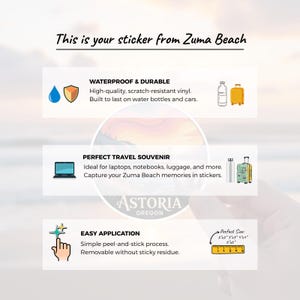 Zuma Beach California Sunset Sticker: Retro Surf Emblem Decal - Etsy