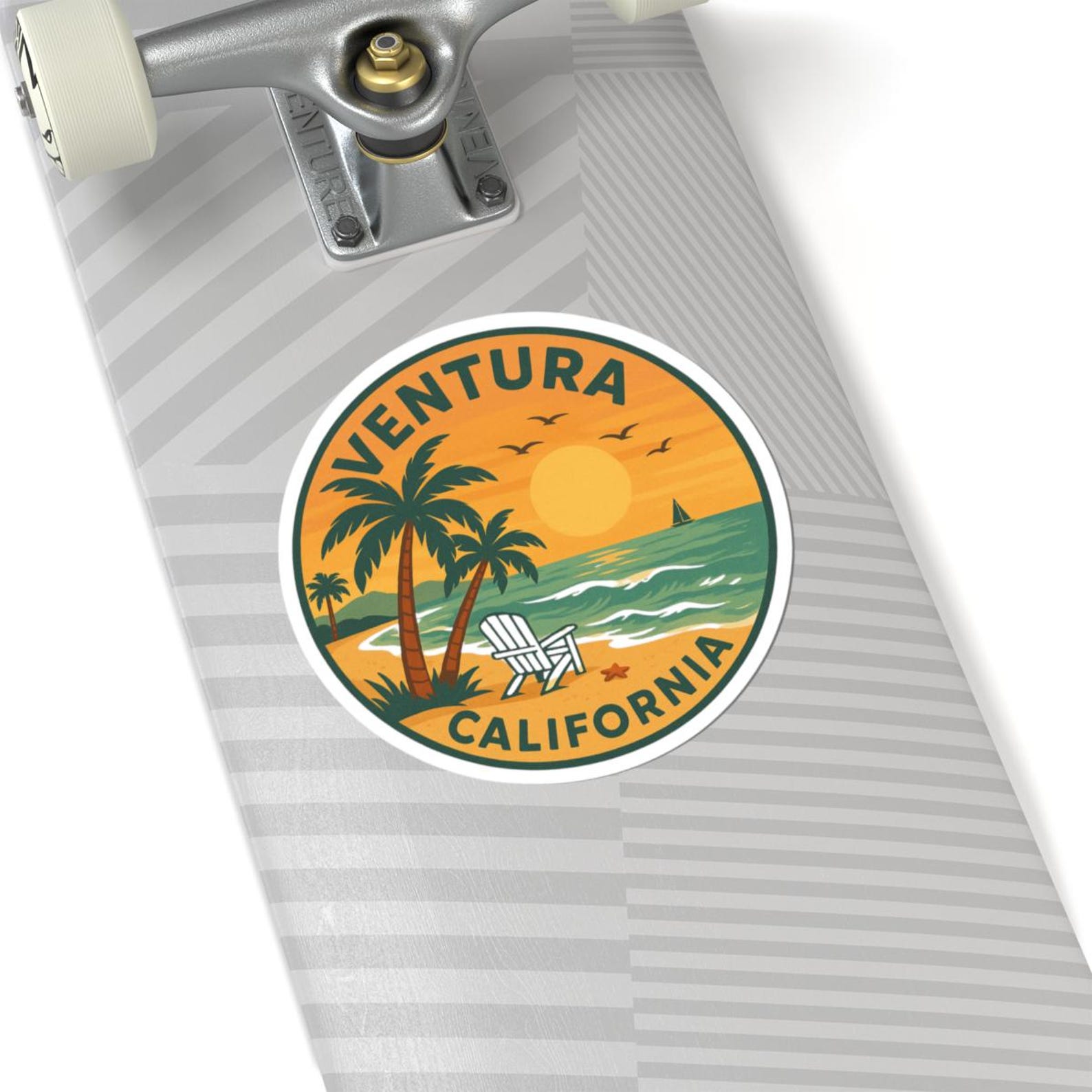 Ventura California Sunset Sticker: Vintage Beach Scene - Etsy