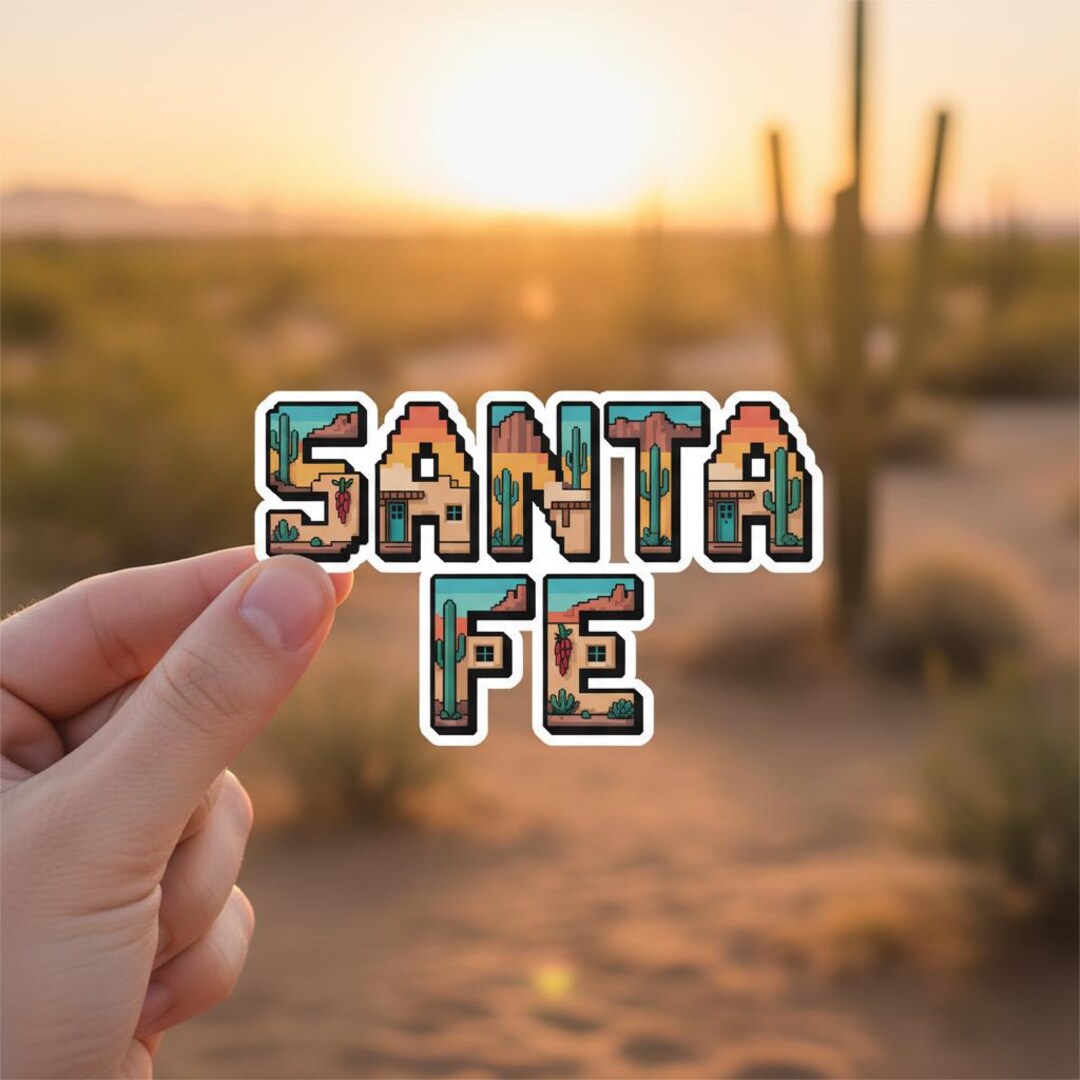 Santa Fe New Mexico: Pixel Art Sticker - Etsy