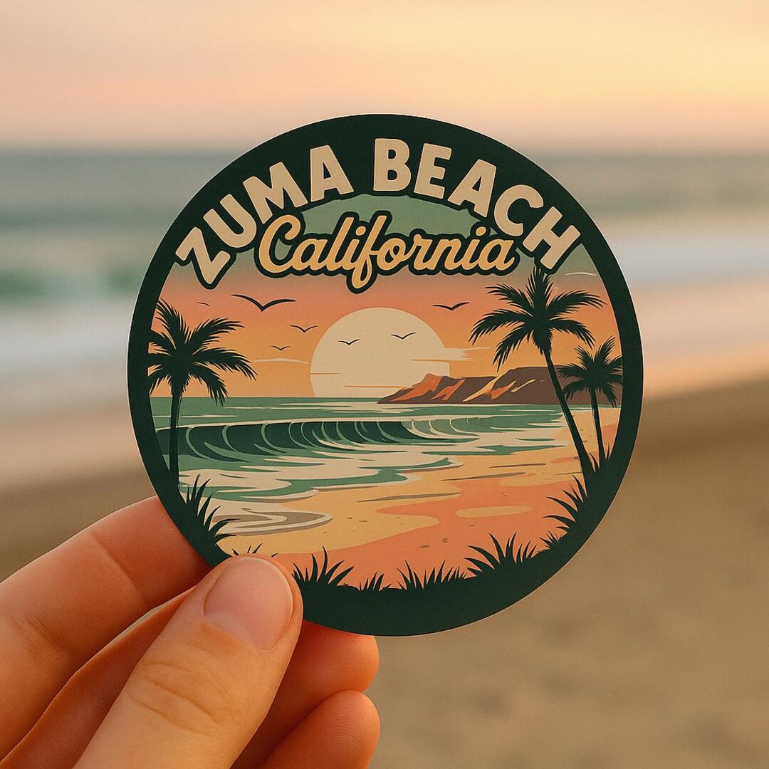 Zuma Beach California Sticker: Sunset Coastal Decal - Etsy