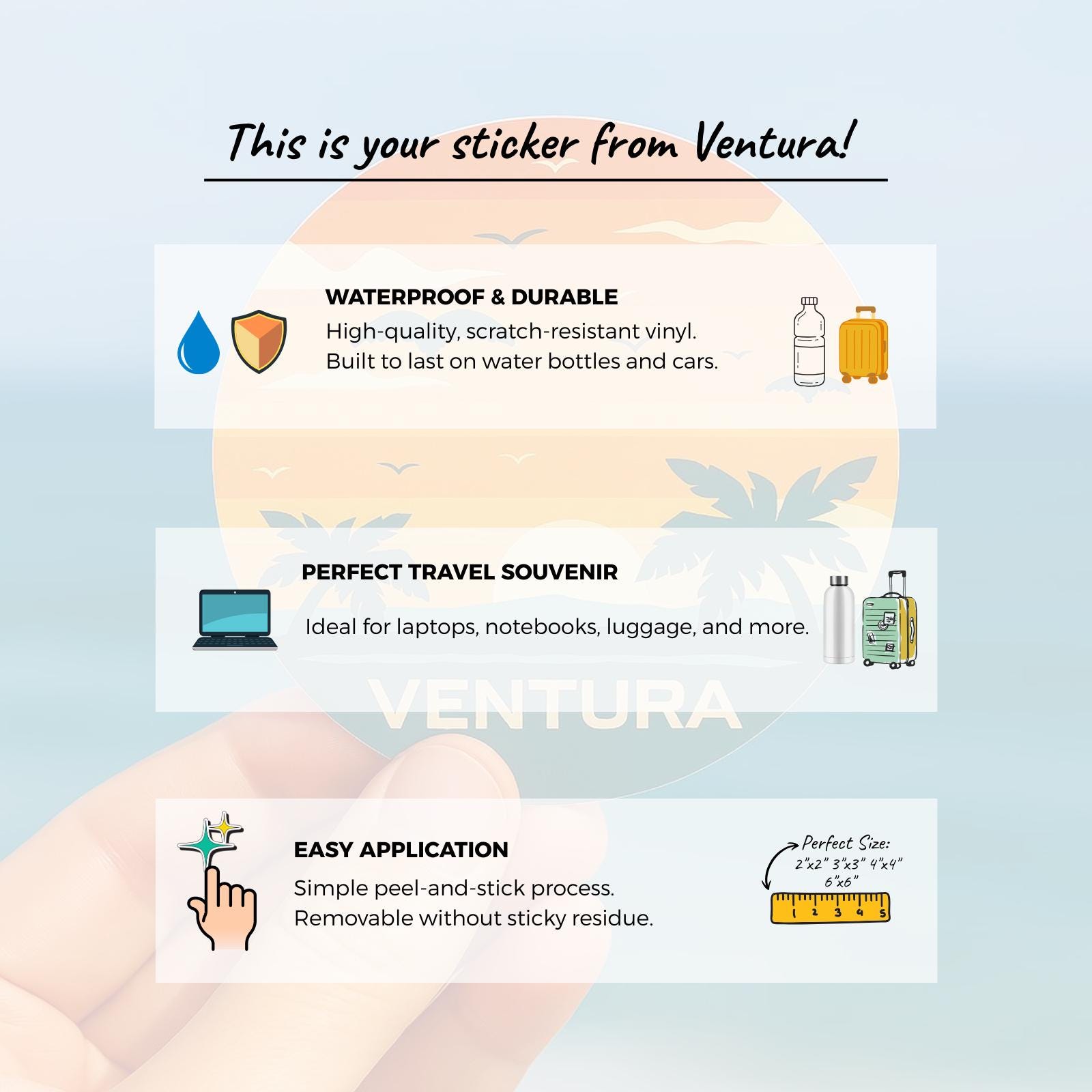 Ventura California Sunset Sticker: Vintage Beach Scene - Etsy