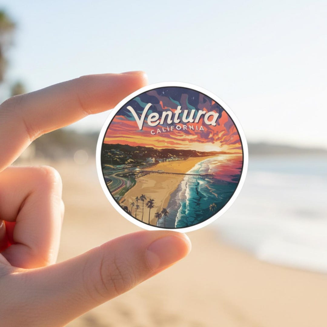 Ventura California Pier Sticker: Sunset Serenity Coastal - Etsy