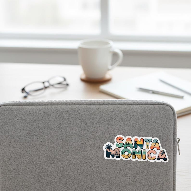 Santa Monica California Sticker: Sunset Design - Etsy UK