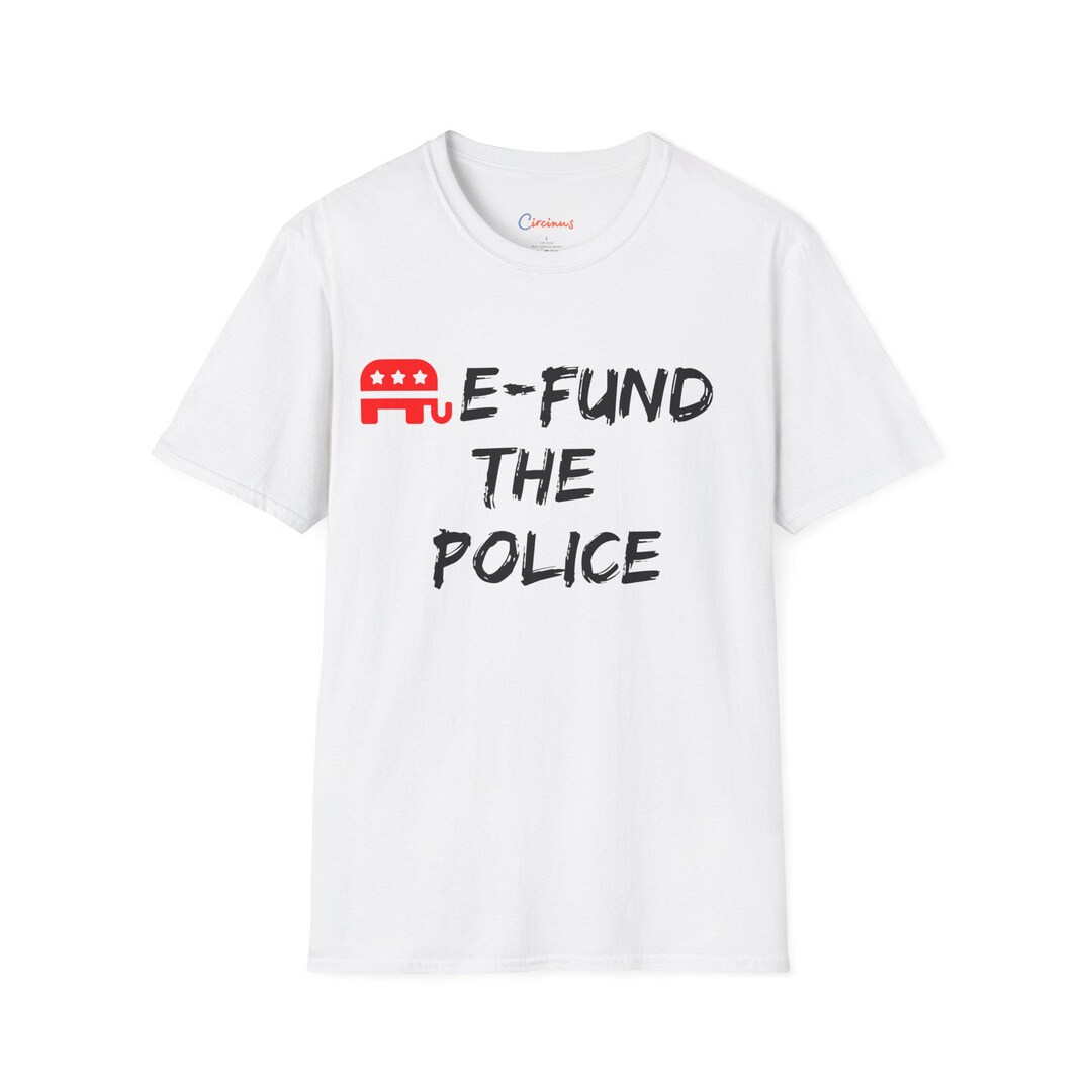 Patriotic Police Support T-shirt, Refund Law Enforcement Tee, Thin Blue ...