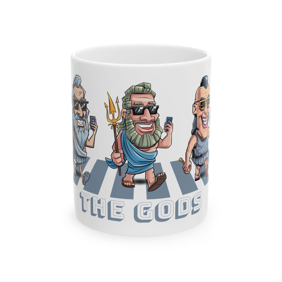 Mythical Gods Ceramic Mug - Zeus Poseidon Hades, Mythology Coffee Cup ...