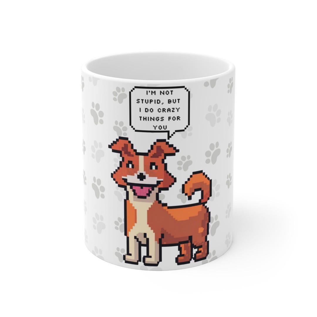 Pixel Art Mug With Dog and Fun Message - Perfect Gift for Dog Lovers ...