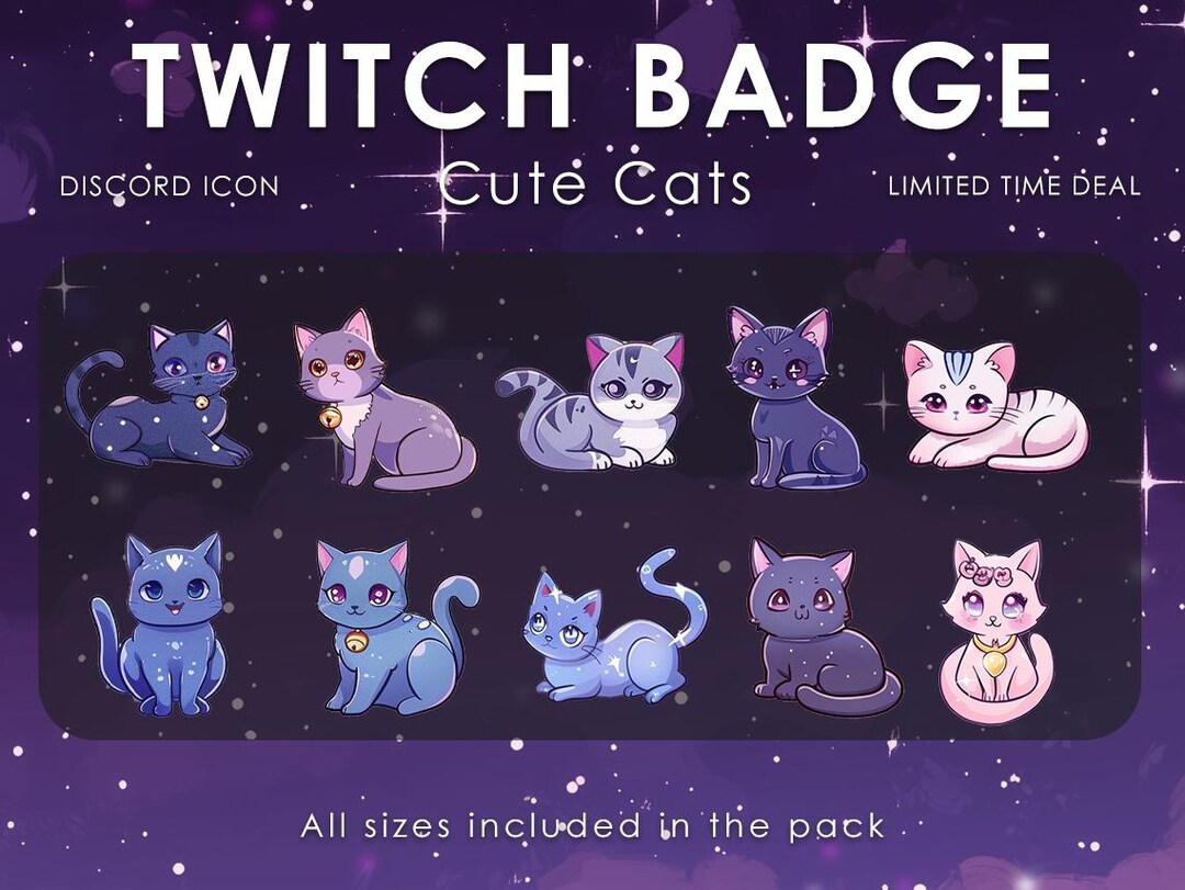 Cozy Cats Icons | Twitch Badge | Badge Crystal | Twitch Badge Subs ...