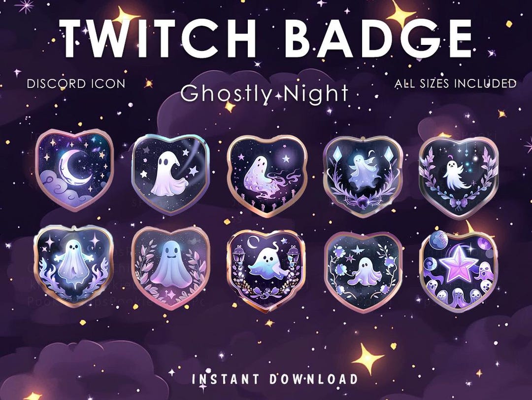 Spooky Ghost Badges, Halloween Twitch, Twitch Sub Badges, Ghost Star ...