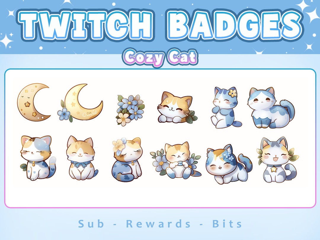 Twitch Cat Badges | Bit Badges | Icons | Fantasy | Cute | Sub Badges ...