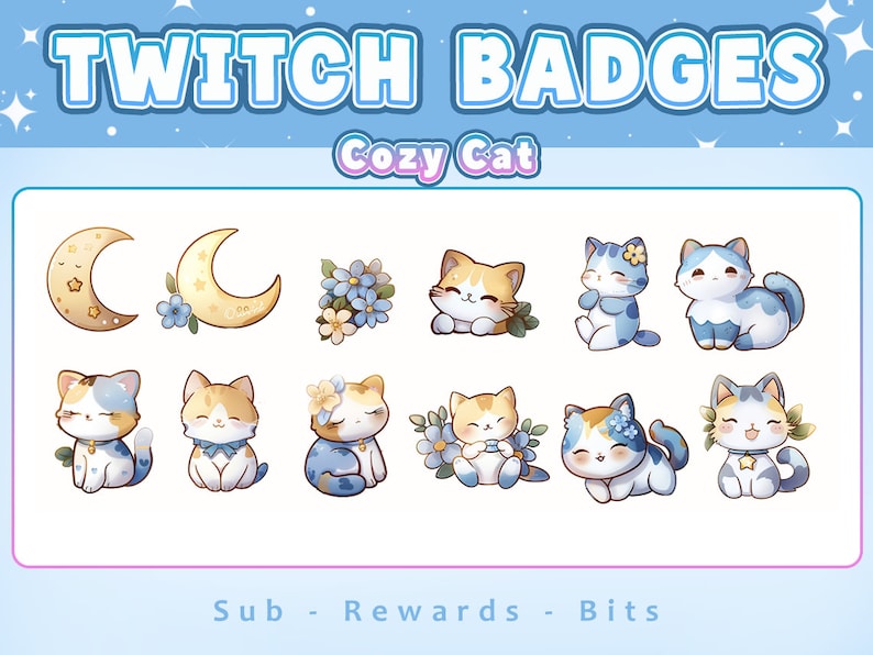 Twitch Cat Badges | Bit Badges | Icons | Fantasy | Cute | Sub Badges ...