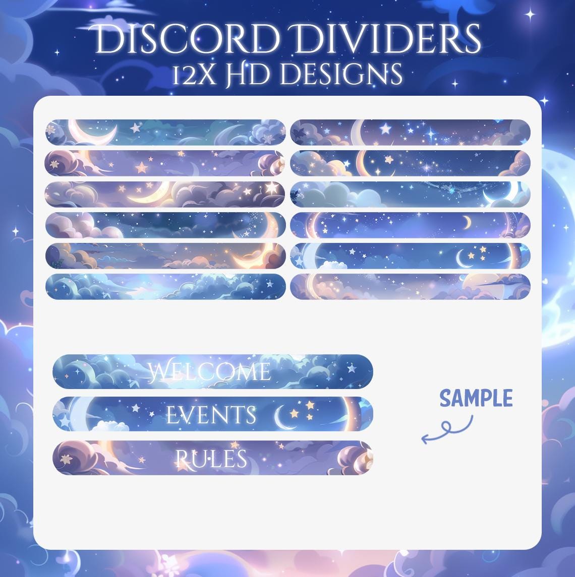 Celestial Night Discord Pack | Dividers | Animated | Invite Banner ...