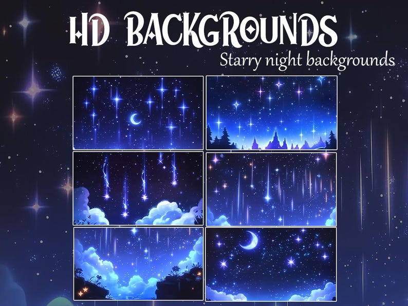 Cosmic Witch Stream Package / Moon / Crow / Purple / Books / Overlay ...