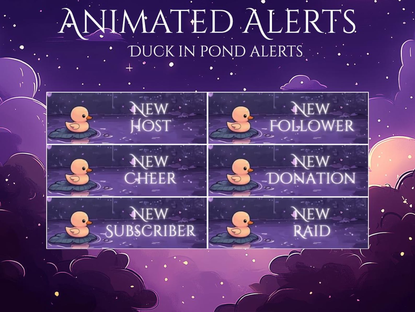Cozy Duck Twitch Overlay, Twitch Screen | Animated Stream Package ...