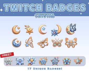 Moon Twitch Badge Crystal Twitch Badge Flower Twitch Badge Discord ...