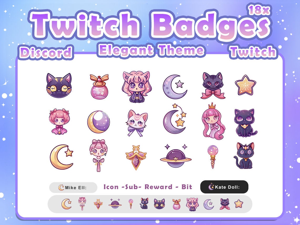 Cute Twitch Badge Sub Twitch Badge Channel Points Discord Emote Cute ...