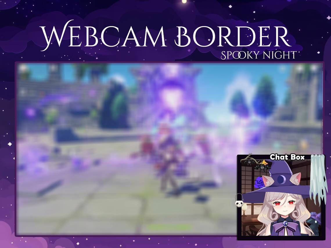 Spooky Webcam Border for Twitch | Purple Stream Overlay | Magical ...