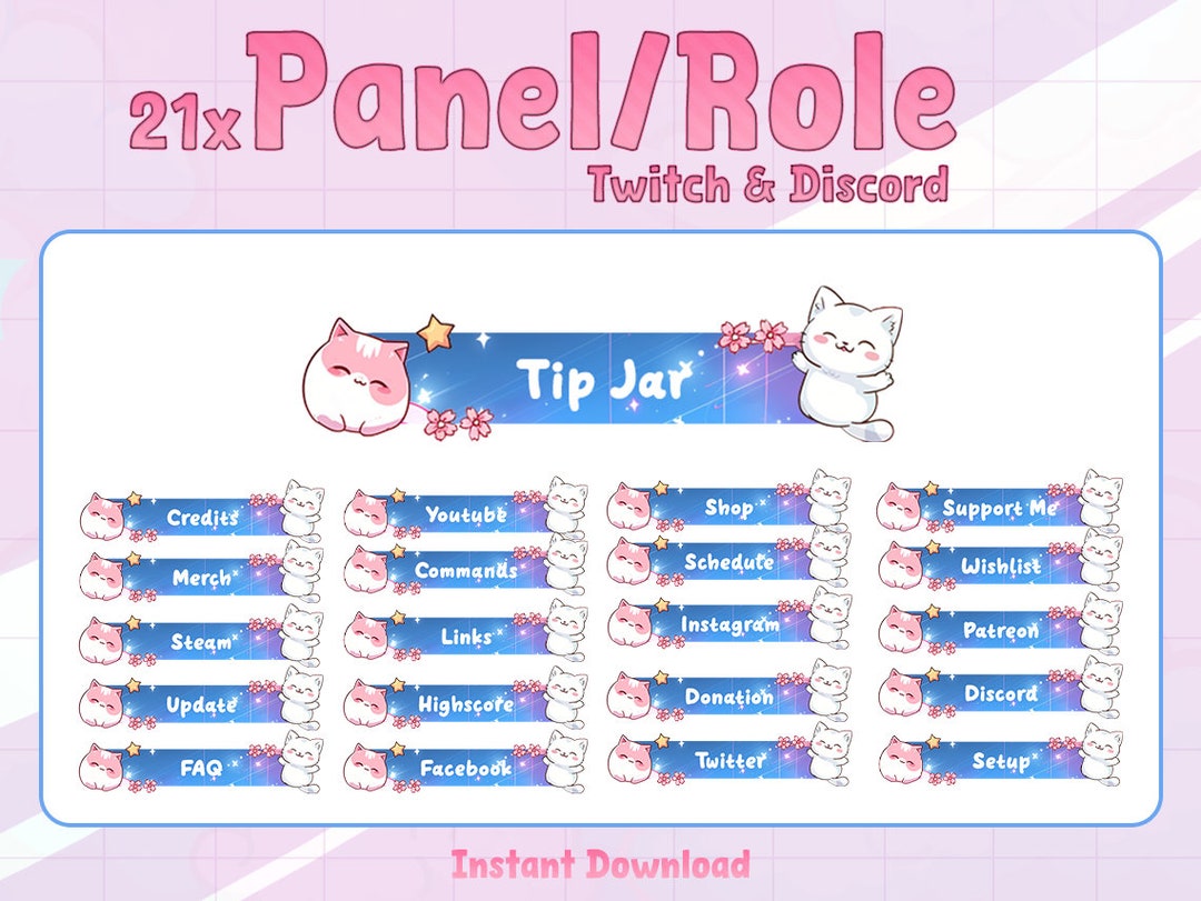 Twitch Panels | Roles | Discord | Sakura | Moon | Cat Twitch Panel ...