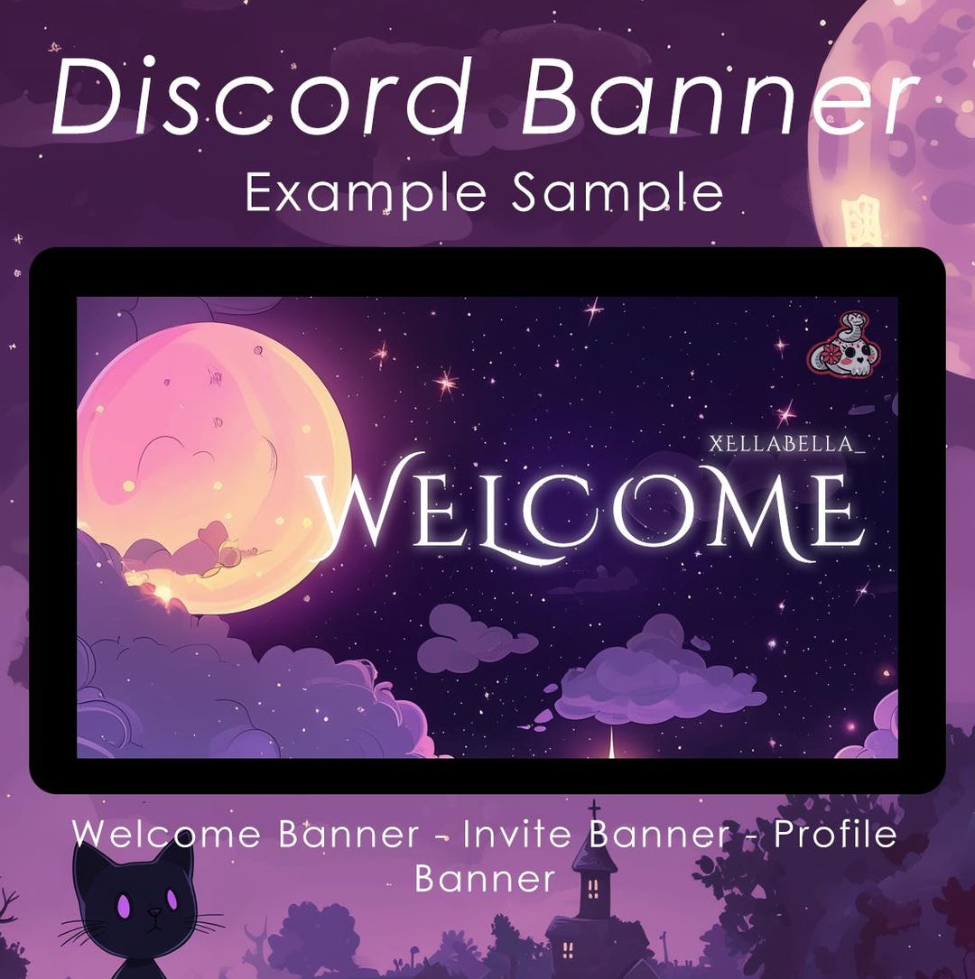 Discord Banner Server Banner Stars & Moons Theme Galaxy Space Cute and ...