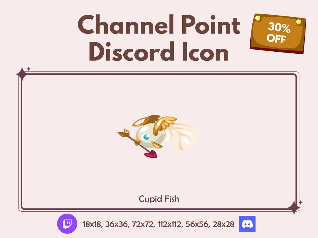 Cupid Fish | Discord Icon | Twitch Channel Point | Badge | Token | Bits ...