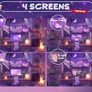Cat Twitch Screen, Twitch Screen | Lofi Overlay Stream Package, Cat ...