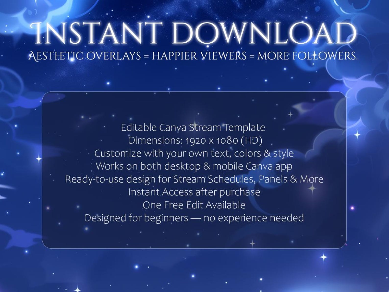 Cosmic Night Stream Schedule Template Canva Editable Twitch Weekly ...