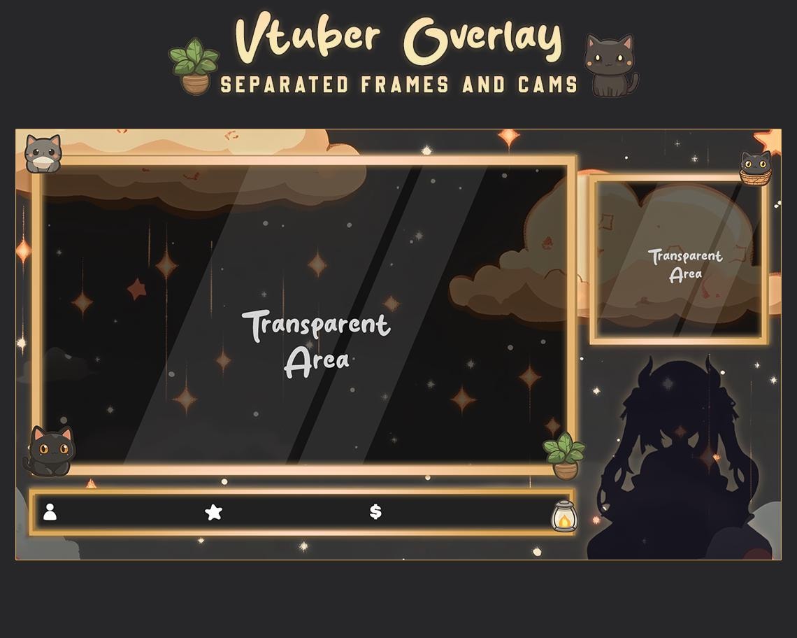 Golden Frames Overlay Bundle | Magical Night Stream Pack | Celestial ...