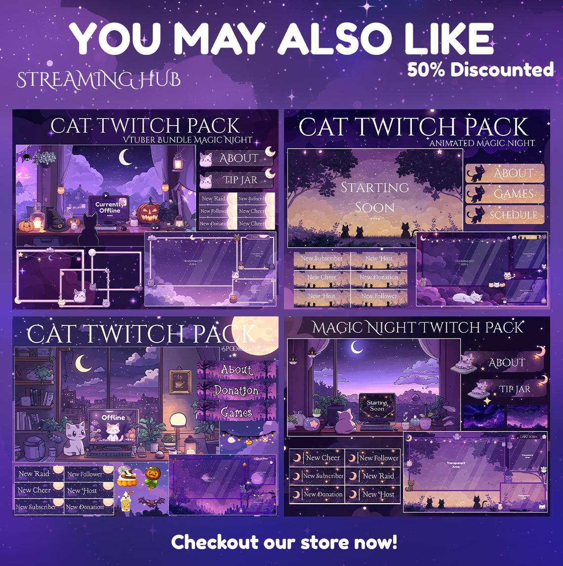 Twitch Overlay Magical Cosmic Night , Twitch Screen | Animated Overlay ...