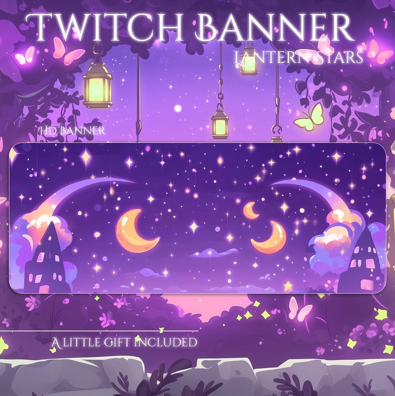 Magic Night Twitch Banner | Twitter | Discord | Youtube | Dark Night ...