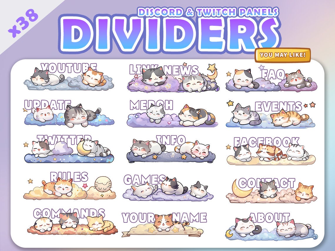 Discord Divider Twitch Panel Dividers Twitch Discord Banners Cat Cloud ...