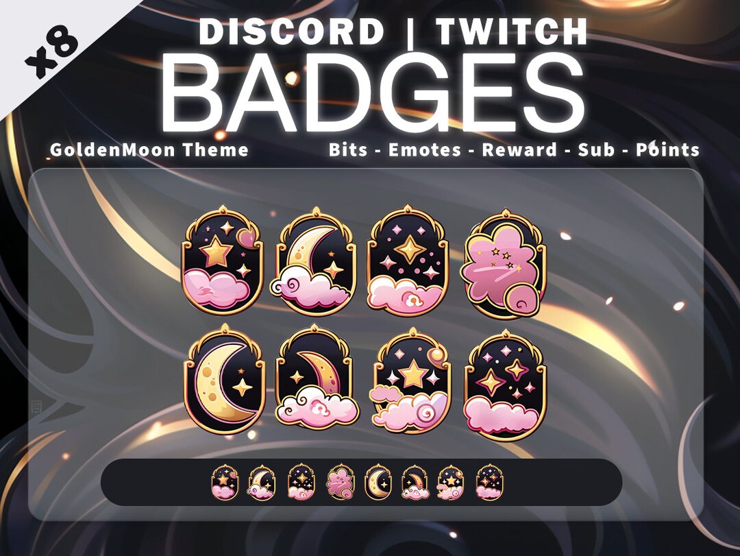 Moon Badges Twitch Sub Badges Cloud Badge | Star Twitch Sub / Bit Badges | Channel Points Icons ...