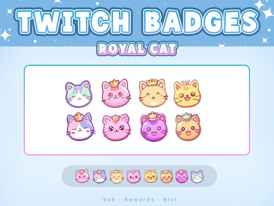 Twitch Cat Badges | Bit Badges | Icons | Fantasy | Cute | Sub Badges ...
