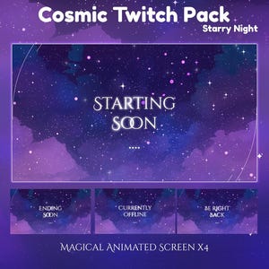 Twitch Overlay Magical Cosmic Night , Twitch Screen | Animated Overlay ...