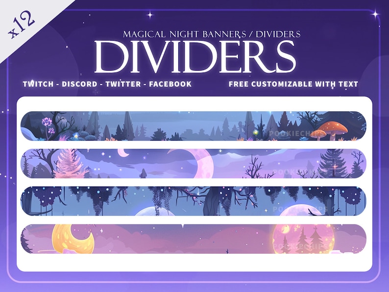 Bundle Discord Divider Twitch Panels Banner Fantasy Cute Aesthetic ...
