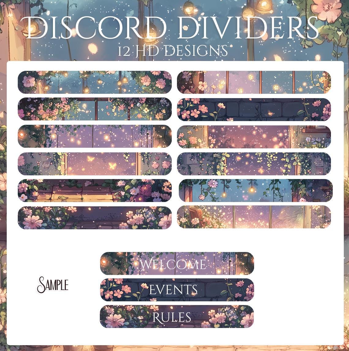Cozy Discord Server Package: Dividers, Panels, Invite & Welcome Banners ...
