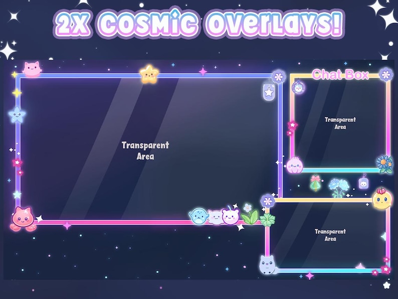 Cosmic Twitch Overlay, Twitch Screen | Lofi Overlay Stream Package, Cat ...