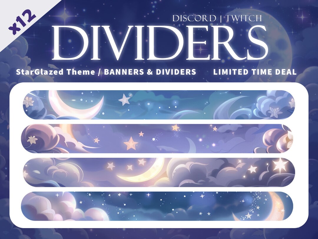 Discord Dividers | Banners | Moon | Star | Purple | Celestial | Night ...