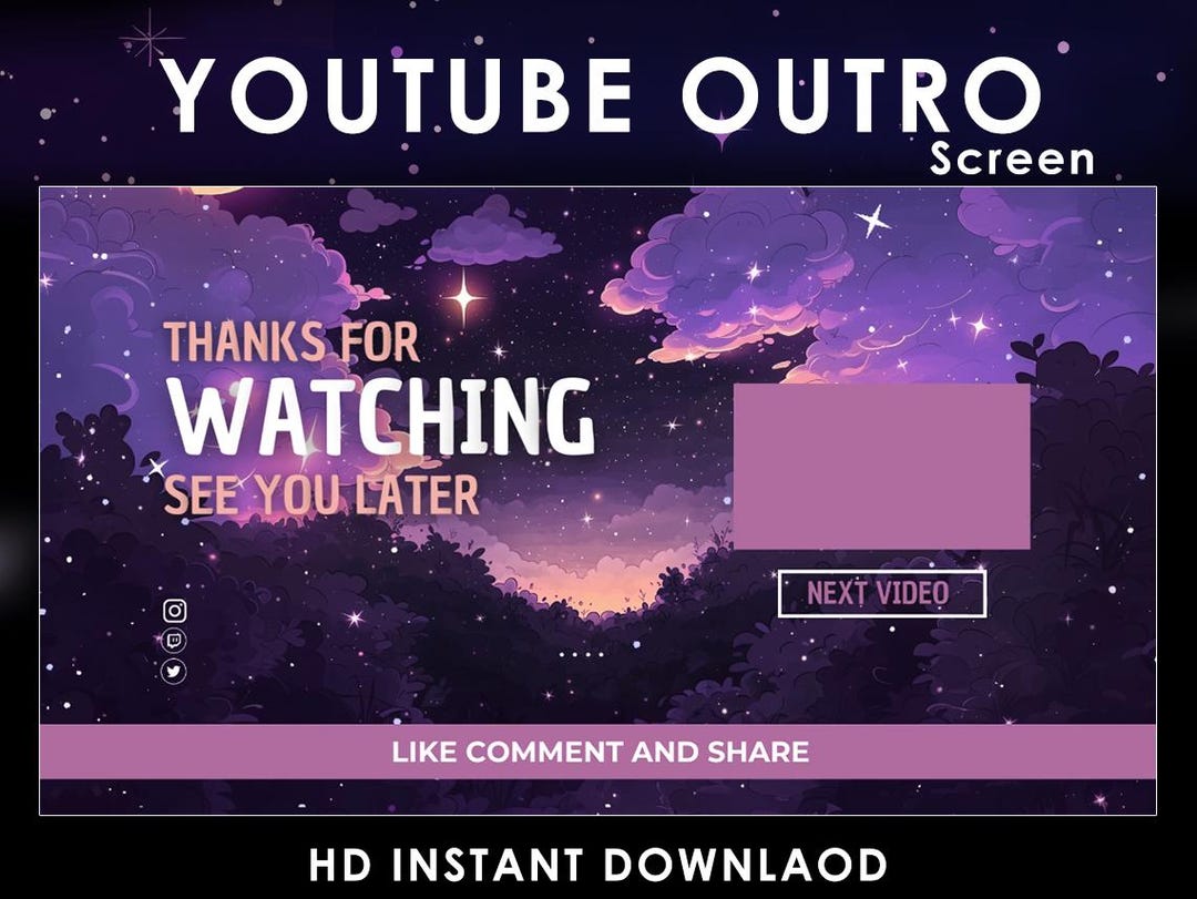 Youtube Outro | Animated Outro | Ending Screen Vtuber | Youtube Cover ...