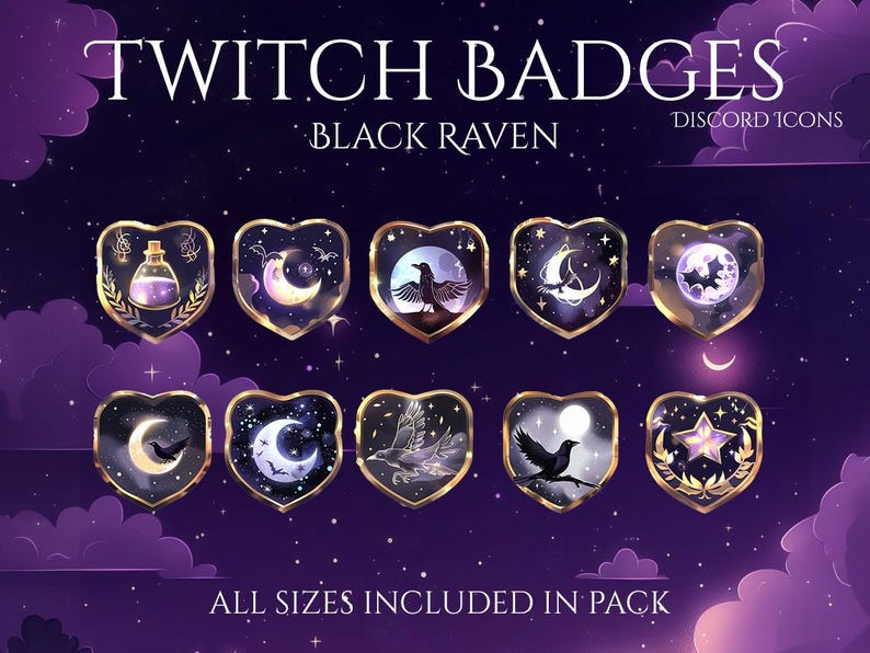 Black Raven Icons | Twitch Badge | Badge Crystal | Twitch Badge Subs ...