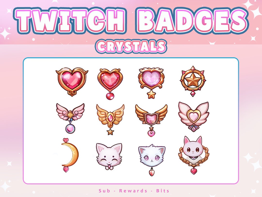 Cat Twitch Sub Badge | Twitch Badges | Emotes | Icons | Heart Badge ...