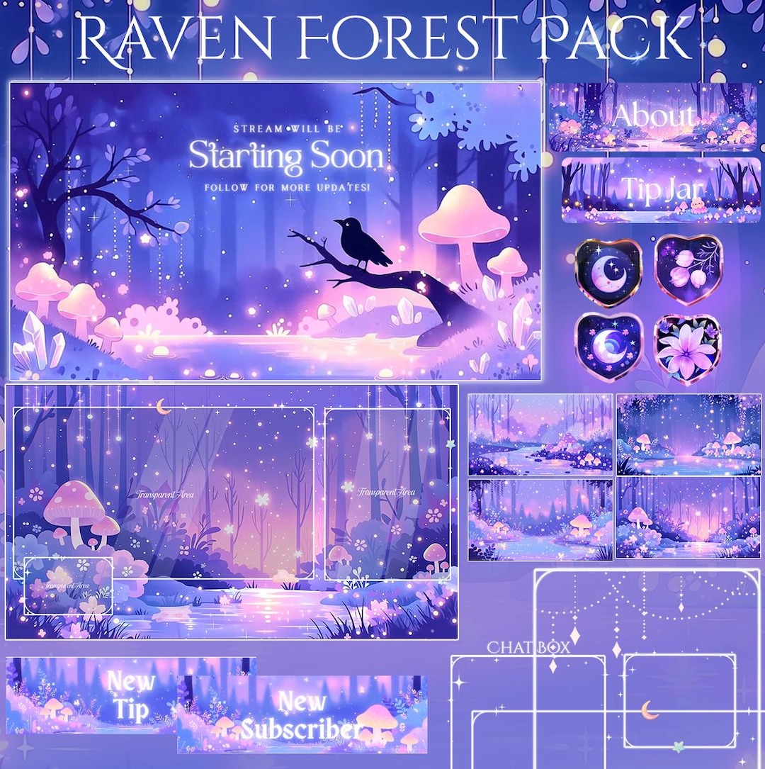Raven Forest Stream Package, Crow Fantasy, Dark Night Magic, Animated ...