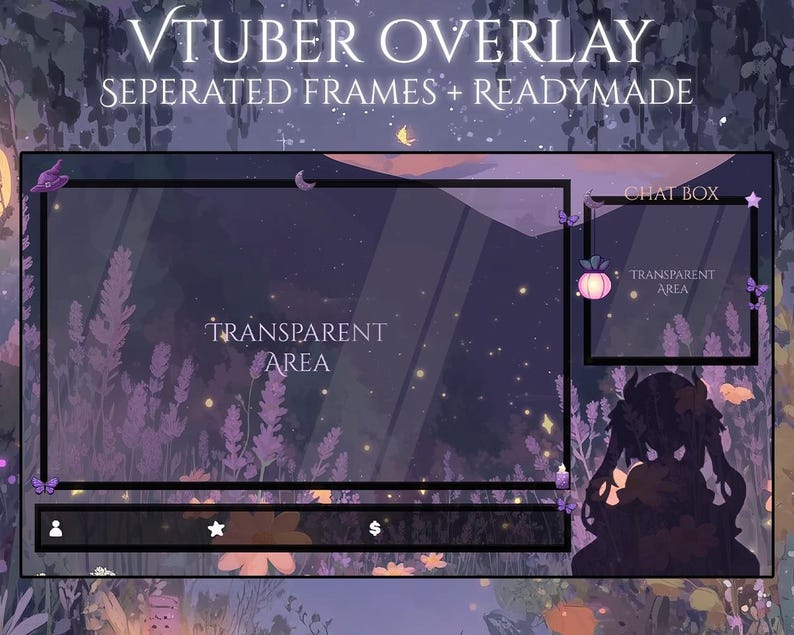 Cozy Ghosts Stream Package / Moon / Night / Dark / Cute / Overlay ...