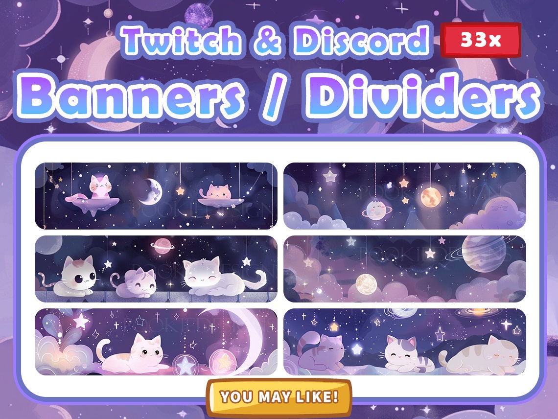 Discord Dividers Banners Purple Moon Sky Stars Night Twitch Panel ...