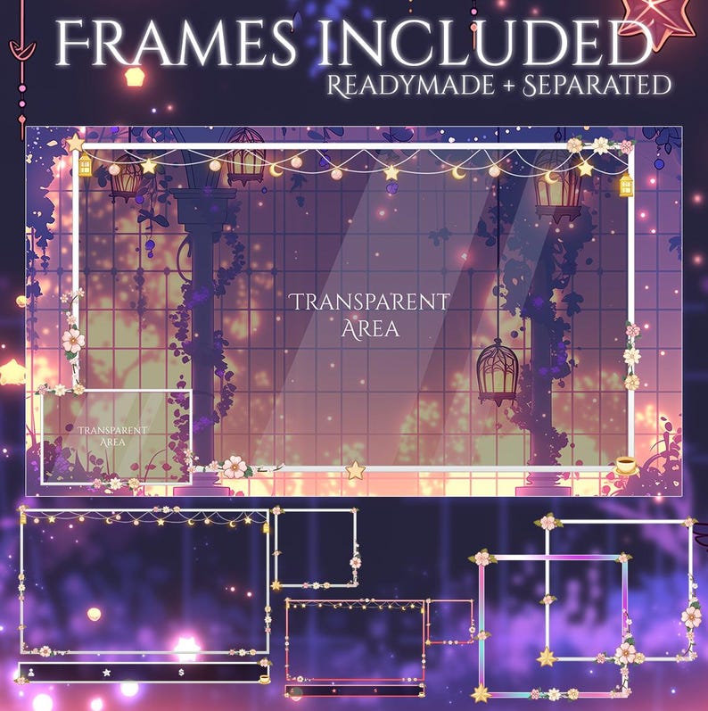 Floral Twitch Overlay Pack, Animated Stream Screens, Cozy Garden Stream ...
