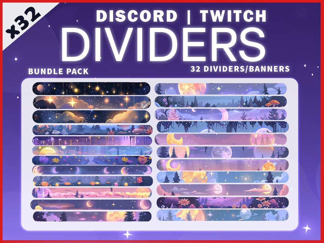 Bundle Discord Divider | Twitch Panels | Banner | Fantasy | Cute ...