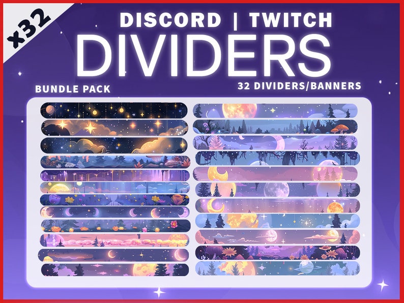 Bundle Discord Divider | Twitch Panels | Banner | Fantasy | Cute ...
