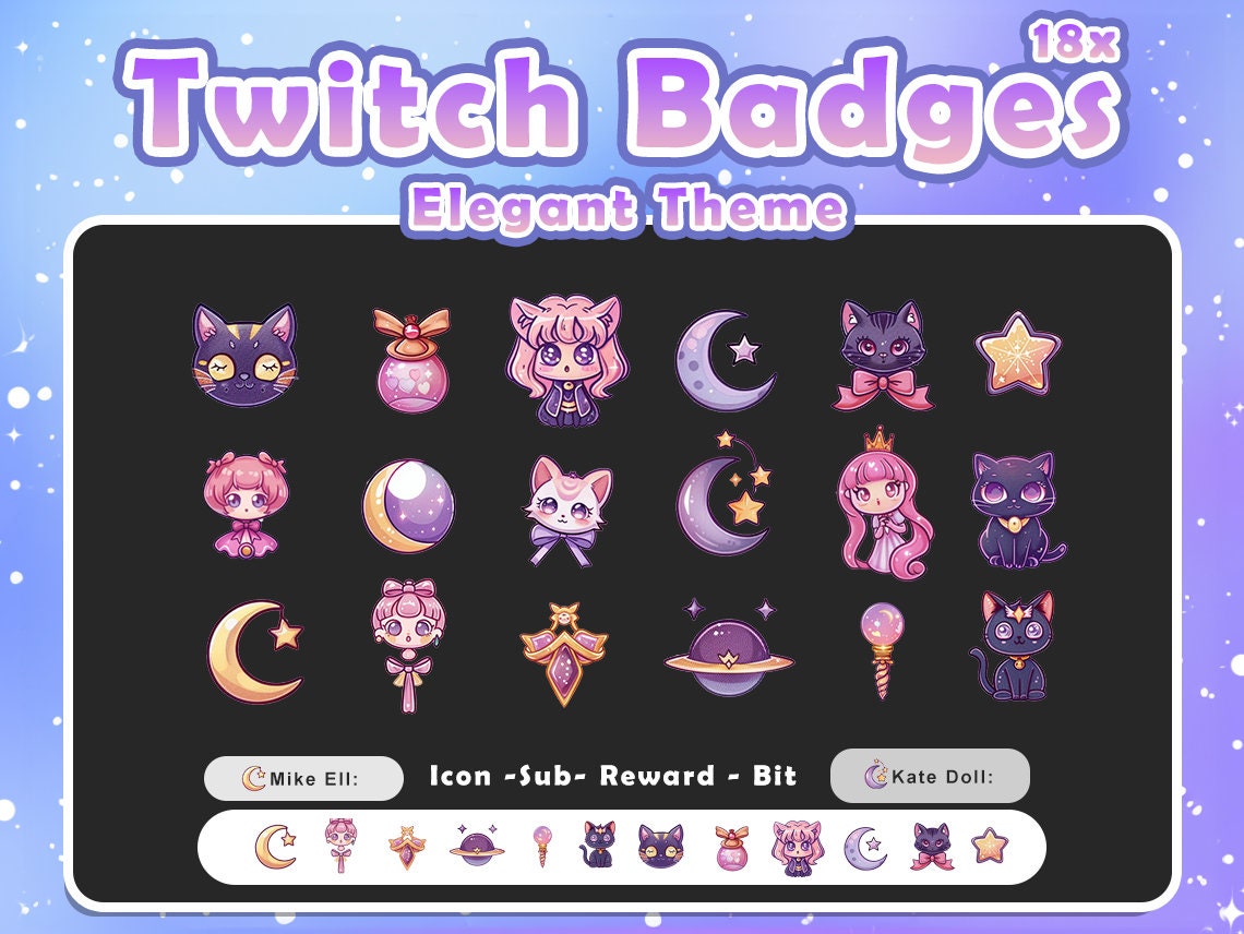 Cute Twitch Badge | Sub | Twitch Badge | Channel Points | Discord Emote ...