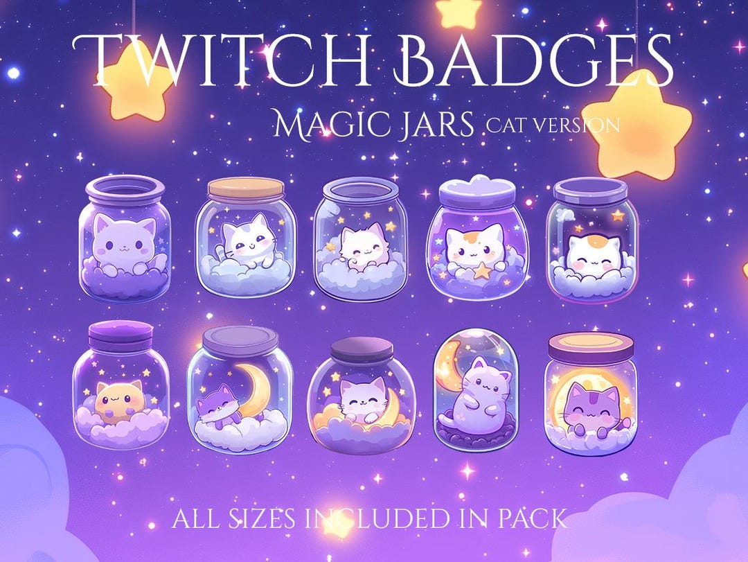 Cat Jar Badge | Twitch | Cats | Badge Crystal | Twitch Badge Subs ...