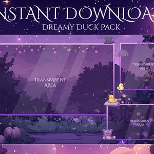 Cozy Duck Twitch Overlay, Twitch Screen | Animated Stream Package ...