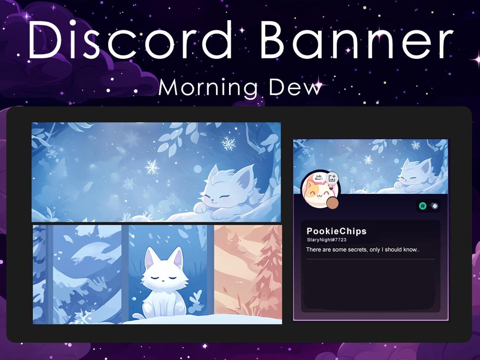 Discord Banner | Profile Banner | White Cat | Snow Theme | Winter ...